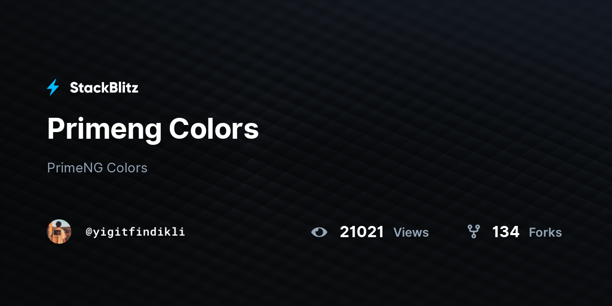 Primeng Colors - StackBlitz