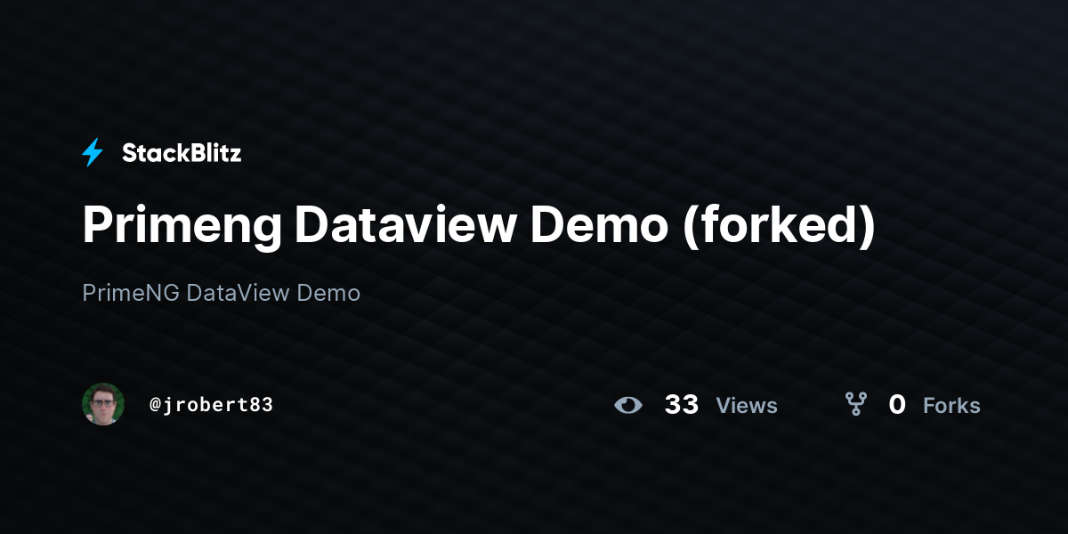 Primeng Dataview Demo (forked) - StackBlitz