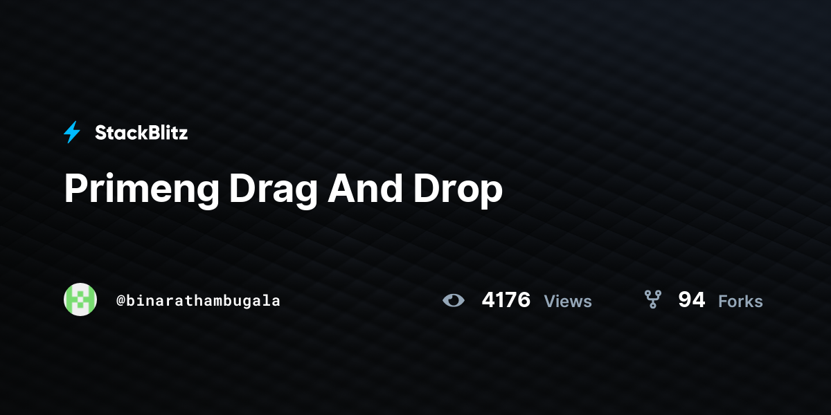 Primeng Drag And Drop - StackBlitz