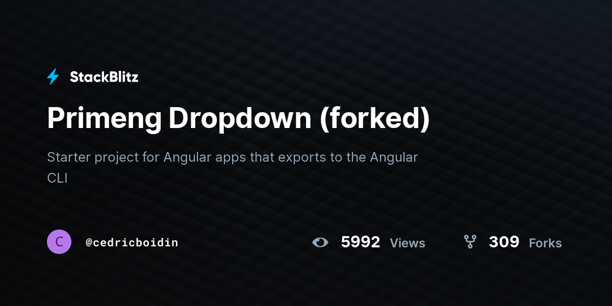 Primeng Dropdown (forked) - StackBlitz