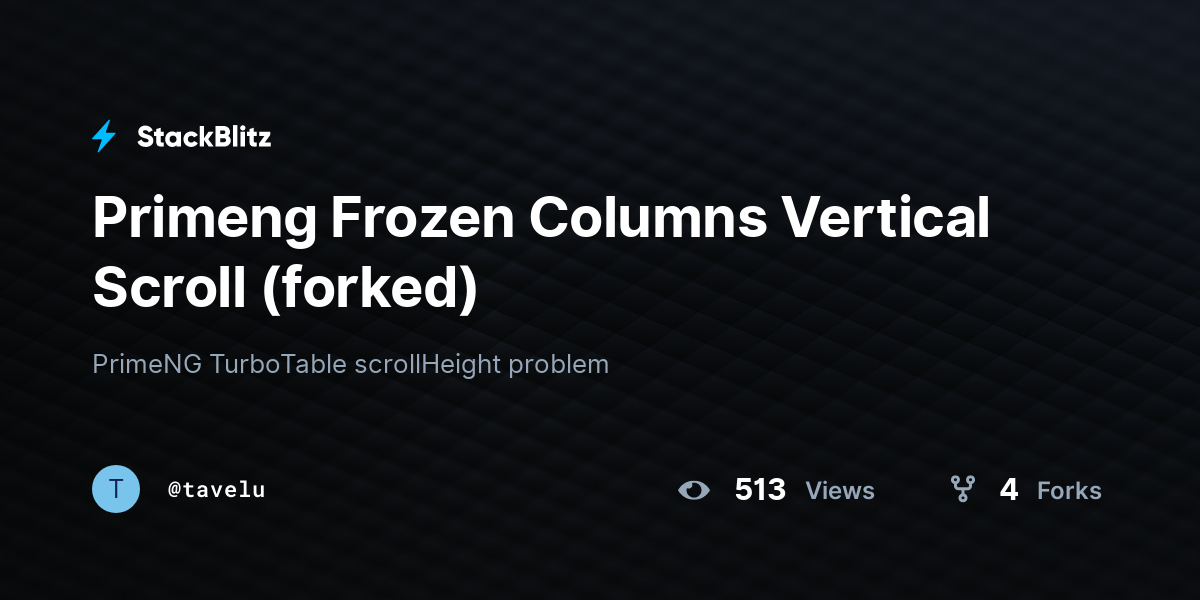 Primeng Frozen Columns Vertical Scroll (forked) - StackBlitz