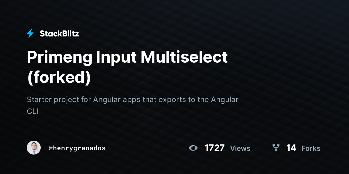 Primeng Input Multiselect (forked) - StackBlitz