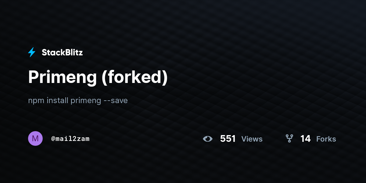 Primeng (forked) - StackBlitz