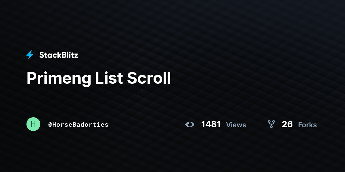 Primeng List Scroll - StackBlitz