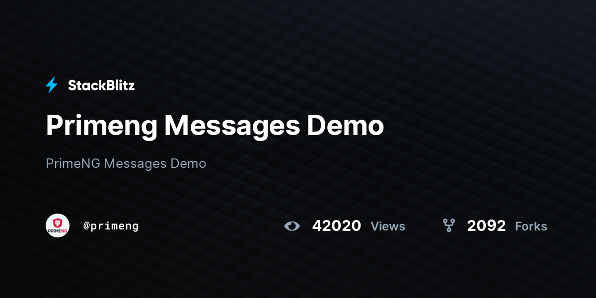 Primeng Messages Demo - StackBlitz