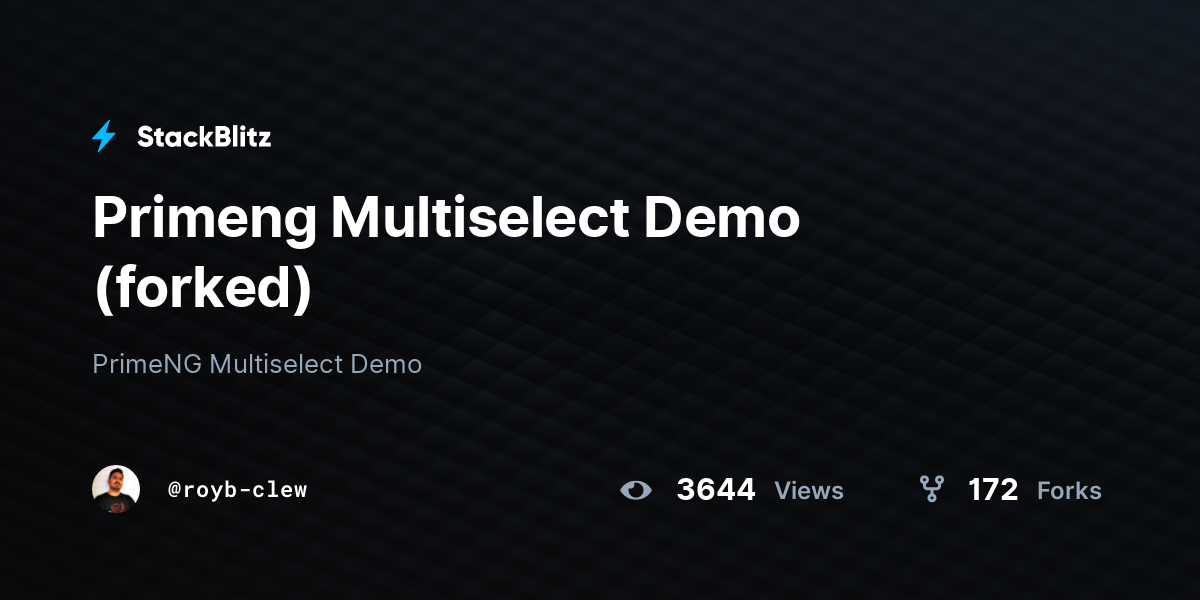 Primeng Multiselect Demo (forked) - StackBlitz