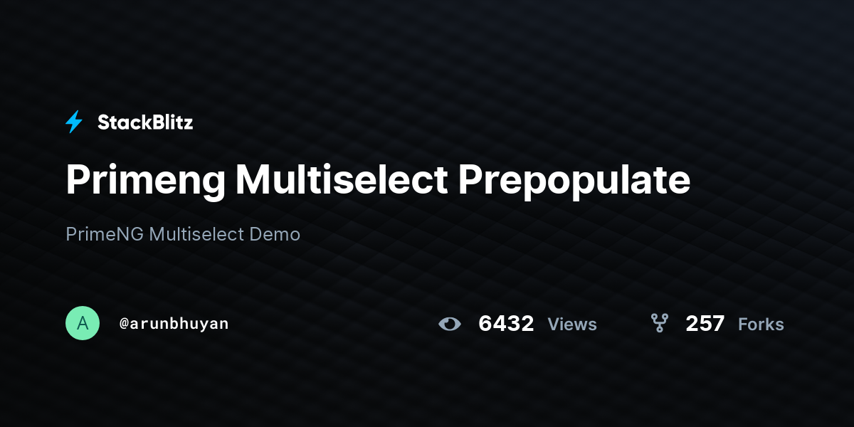 Primeng Multiselect Prepopulate - StackBlitz