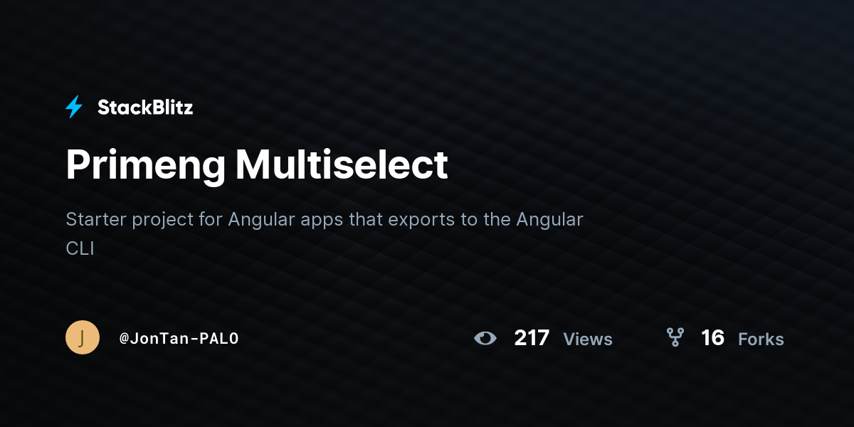 Primeng Multiselect - StackBlitz