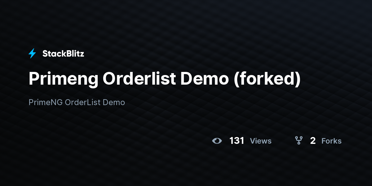 Primeng Orderlist Demo (forked) - StackBlitz