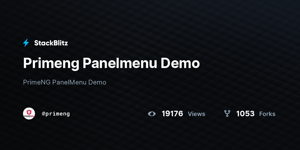 Primeng Panelmenu Demo - StackBlitz