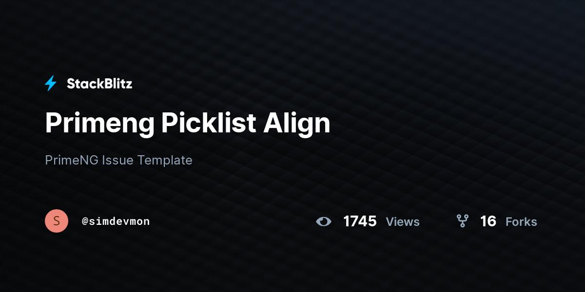Primeng Picklist Align - StackBlitz Primeng Picklist Align - StackBlitz