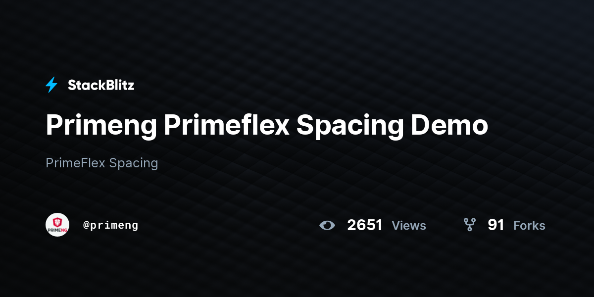 Primeng Primeflex Spacing Demo - StackBlitz