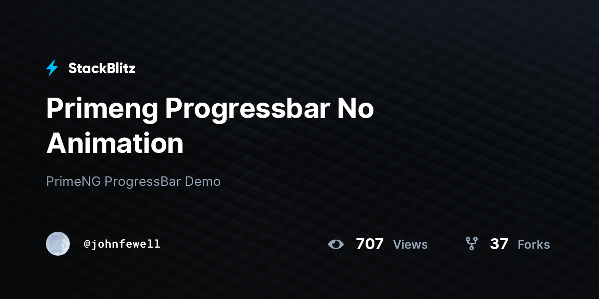 Primeng Progressbar No Animation - StackBlitz