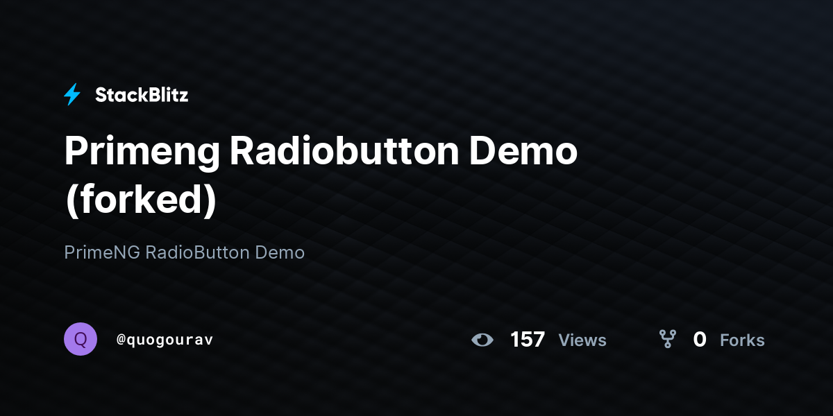 Primeng Radiobutton Demo (forked) - StackBlitz