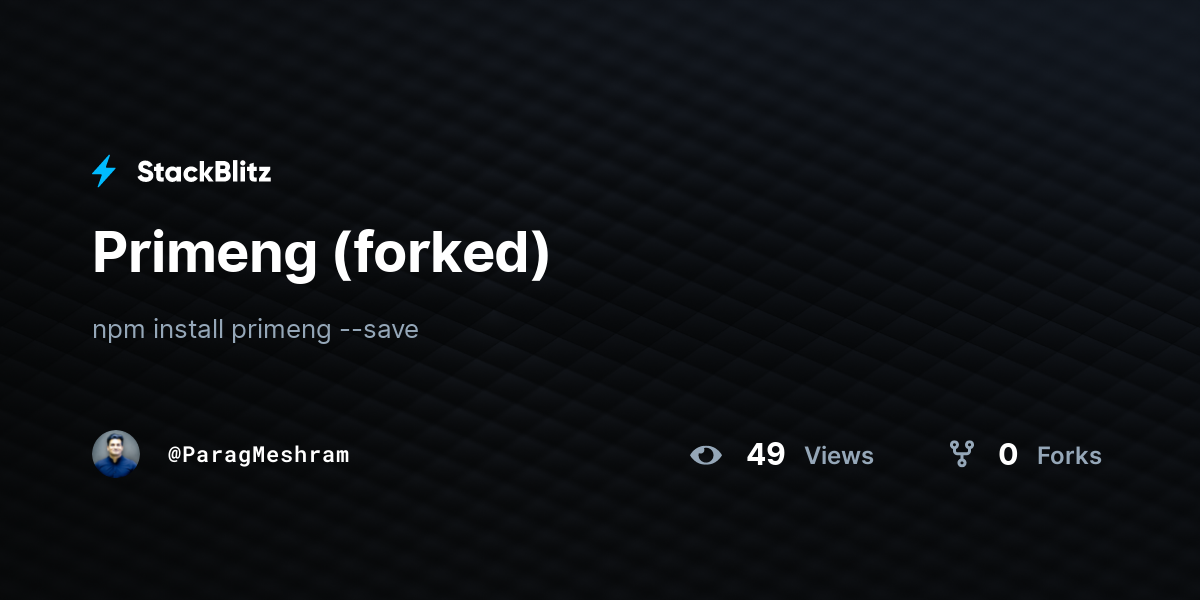 Primeng (forked) - StackBlitz Primeng (forked) - StackBlitz