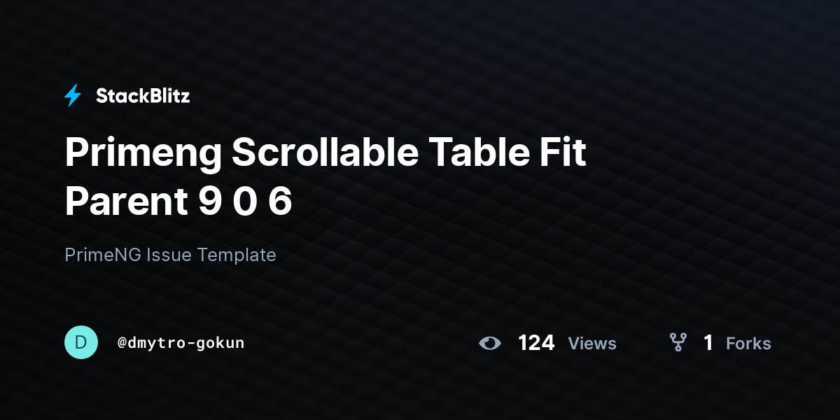 Primeng Scrollable Table Fit Parent 9 0 6 - StackBlitz