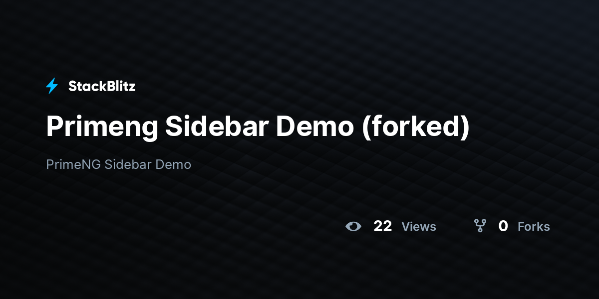 Primeng Sidebar Demo (forked) - StackBlitz