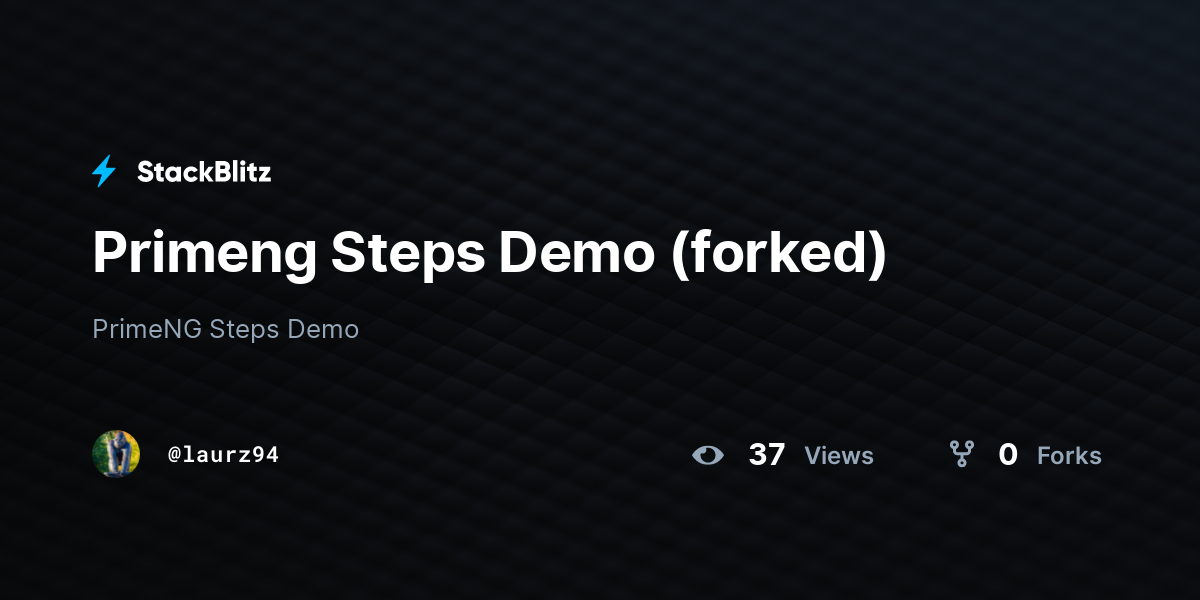Primeng Steps Demo (forked) - StackBlitz