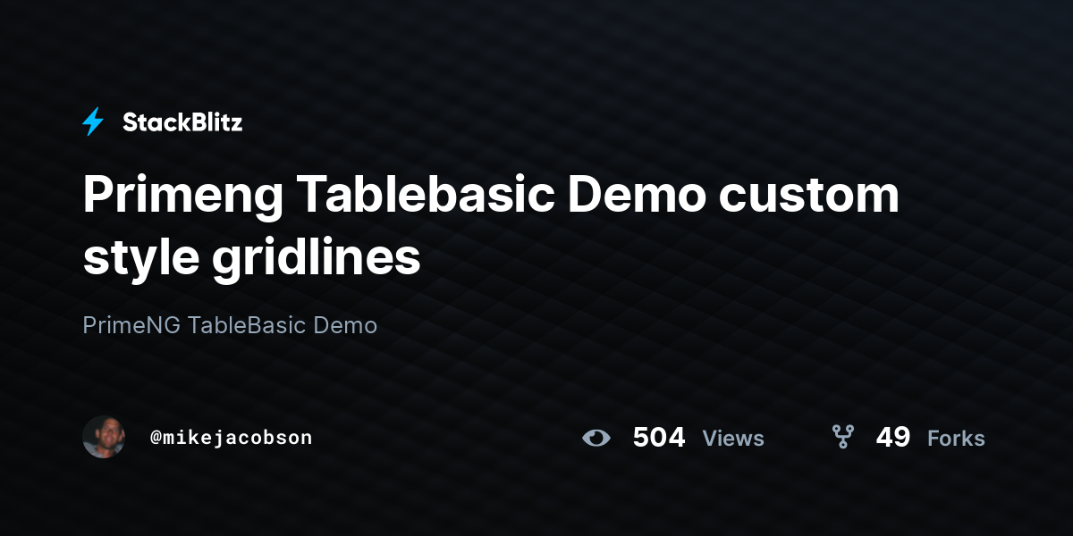 Primeng Tablebasic Demo custom style gridlines - StackBlitz