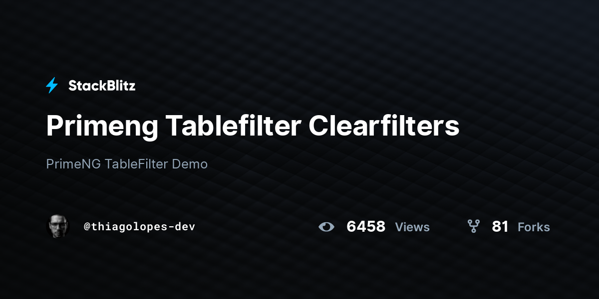 Primeng Tablefilter Clearfilters - StackBlitz