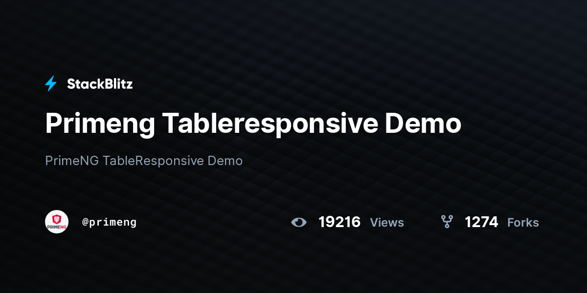 Primeng Tableresponsive Demo Stackblitz
