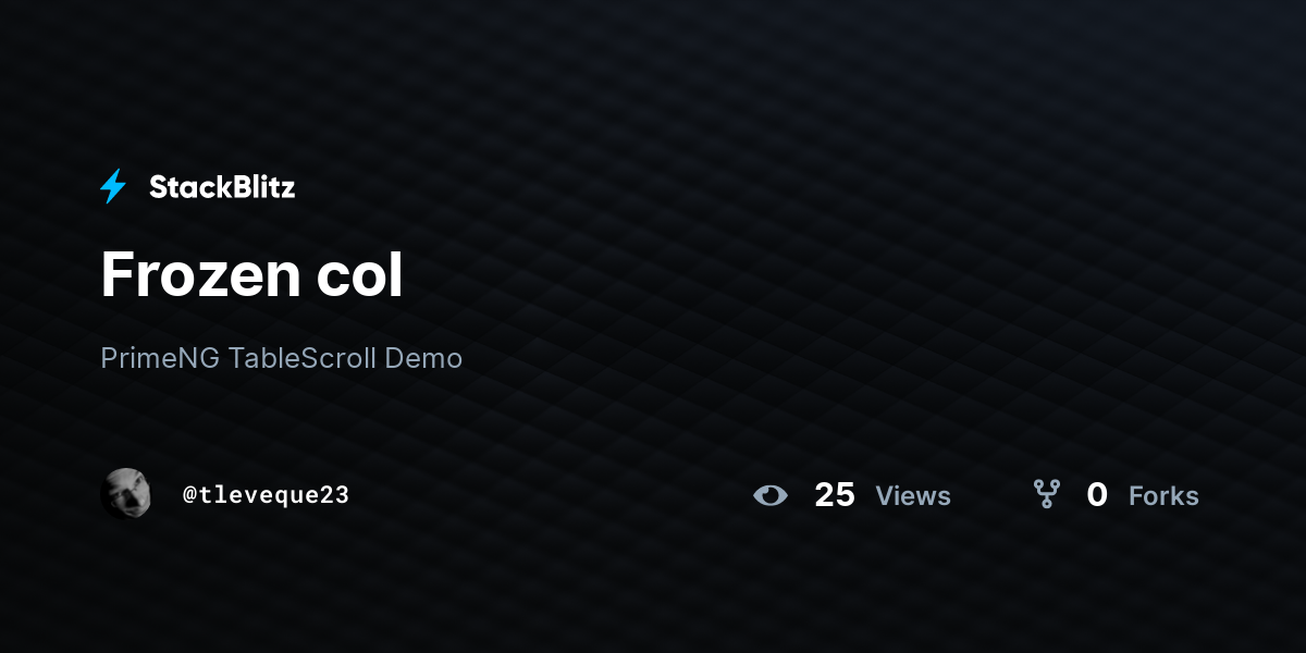 Frozen Col Stackblitz