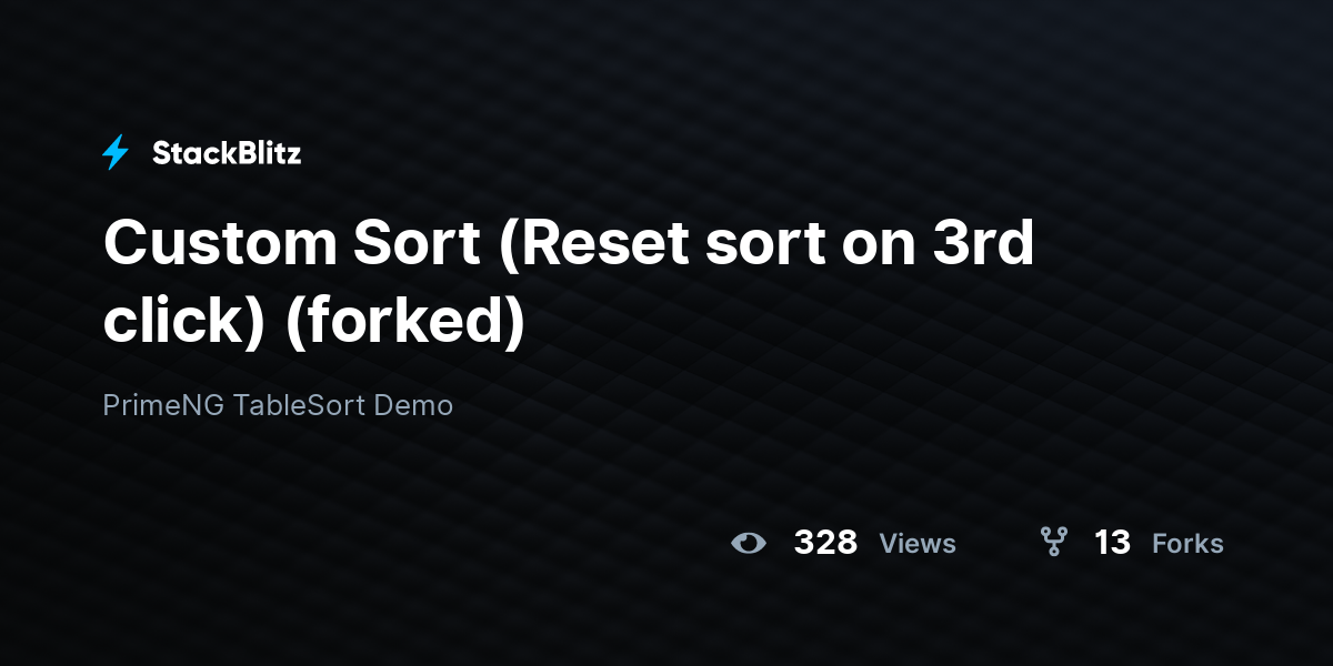 Custom Sort (Reset sort on 3rd click) (forked) - StackBlitz