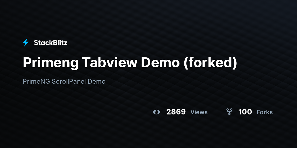 Primeng Tabview Demo (forked) - StackBlitz