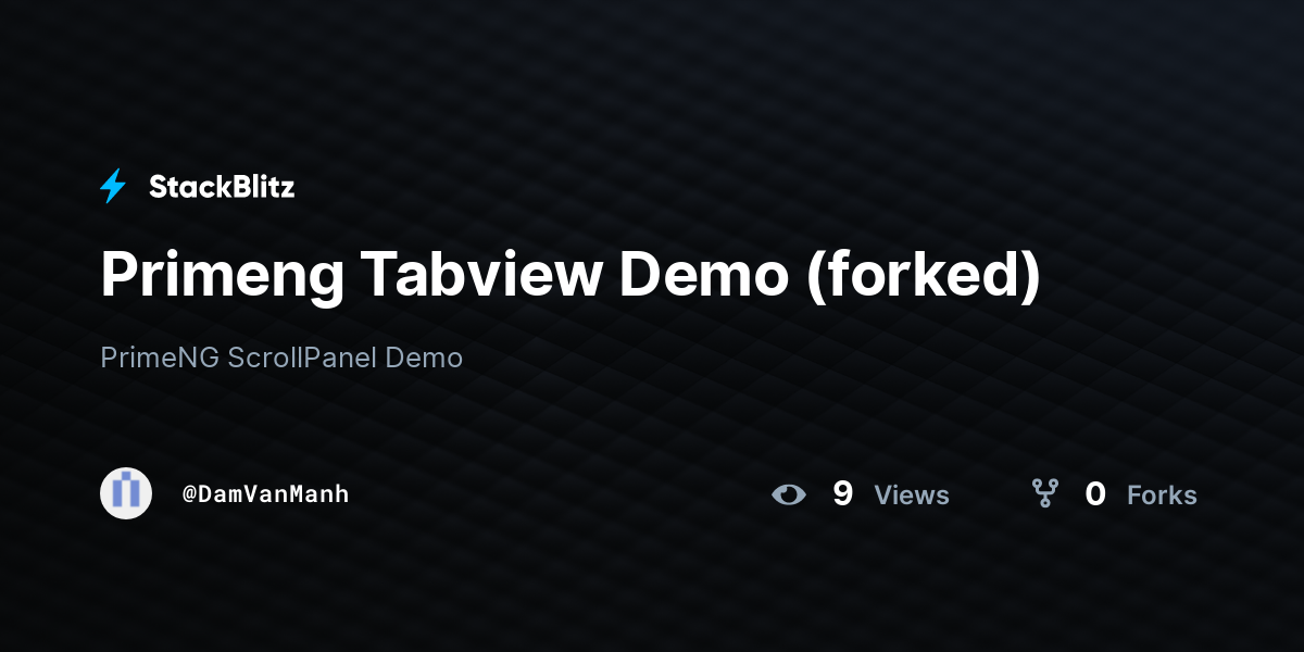 Primeng Tabview Demo (forked) - StackBlitz