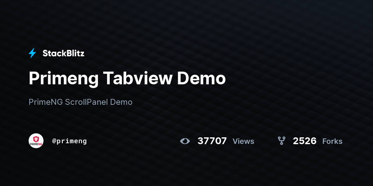 Primeng Tabview Demo - StackBlitz Primeng Tabview Demo - StackBlitz