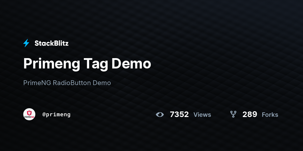 Primeng Tag Demo - StackBlitz