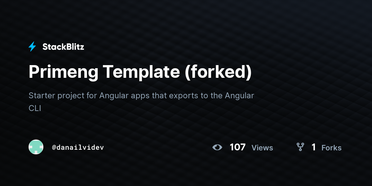 Primeng Template (forked) - StackBlitz Primeng Template (forked) - StackBlitz