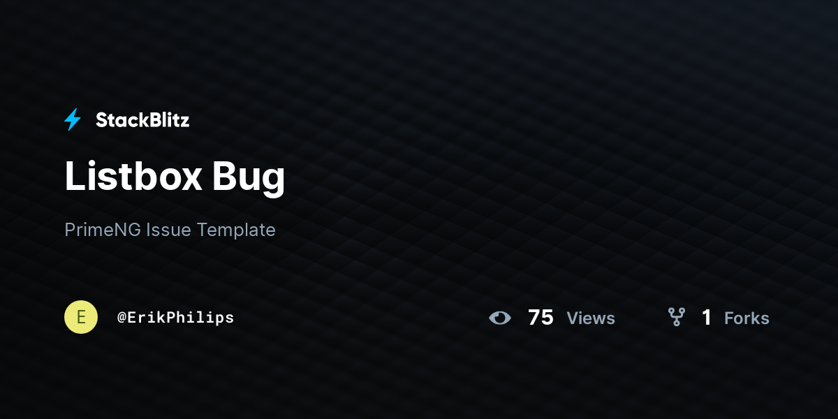 Listbox Bug - StackBlitz