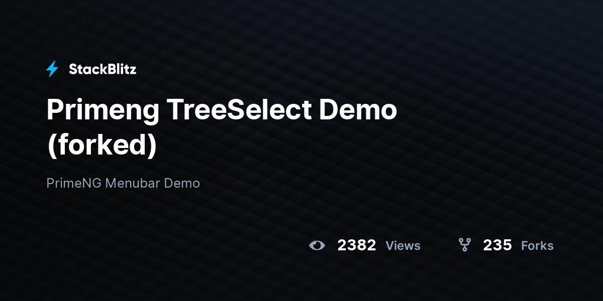 Primeng TreeSelect Demo (forked) - StackBlitz Primeng TreeSelect Demo (forked) - StackBlitz