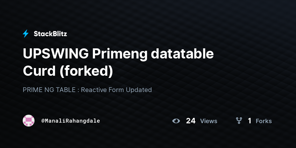 UPSWING Primeng datatable Curd (forked) - StackBlitz