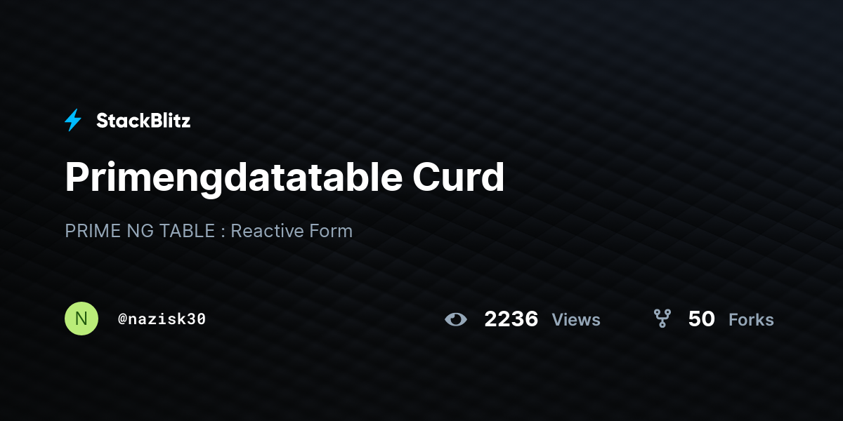 Primengdatatable Curd - StackBlitz