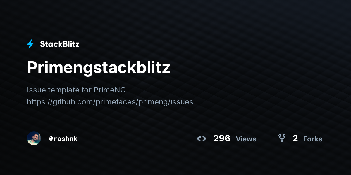 Primengstackblitz - StackBlitz