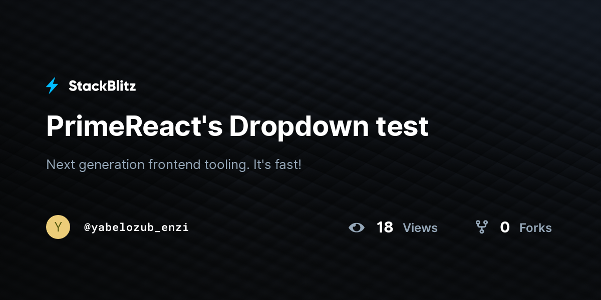 PrimeReact's Dropdown test - StackBlitz PrimeReact's Dropdown test - StackBlitz