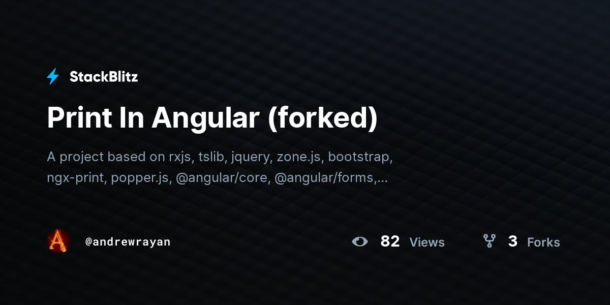 Print In Angular (forked) - StackBlitz