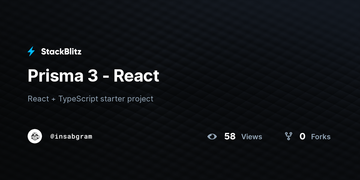 Prisma 3 - React - StackBlitz