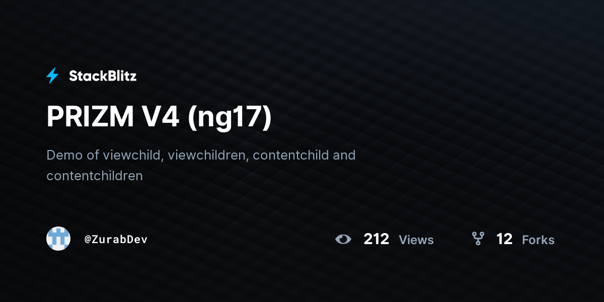 PRIZM V4 (ng17) - StackBlitz