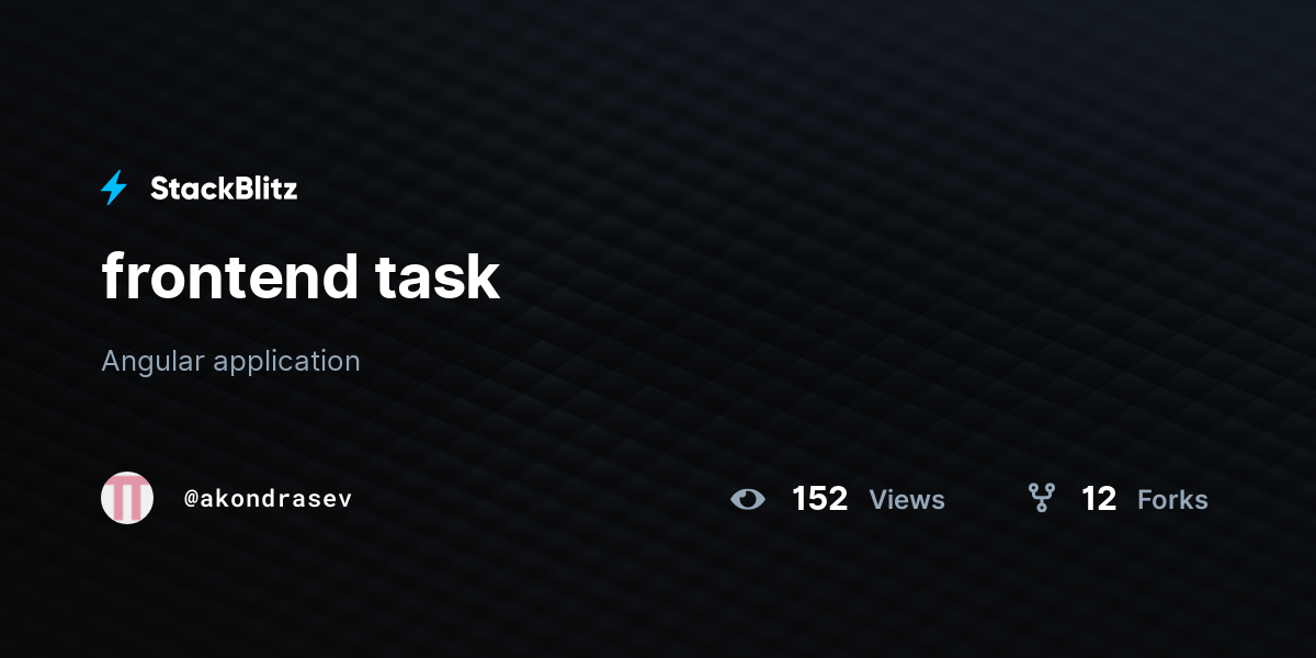 frontend task - StackBlitz