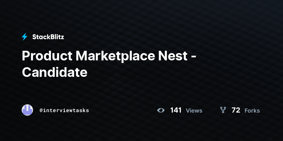 Product Marketplace Nest - Candidate - StackBlitz