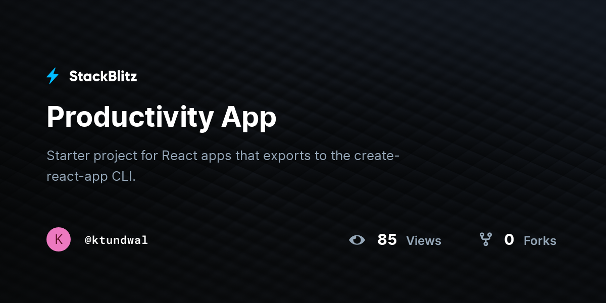 Productivity App - StackBlitz