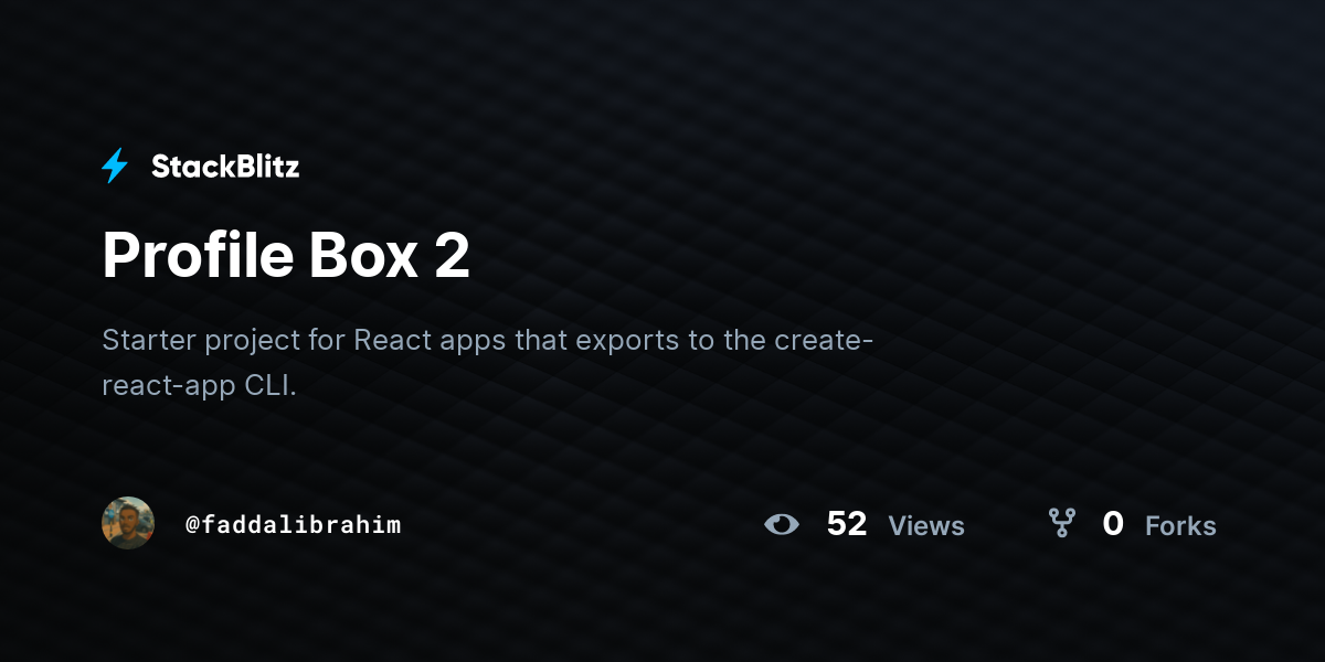 Profile Box 2 - StackBlitz