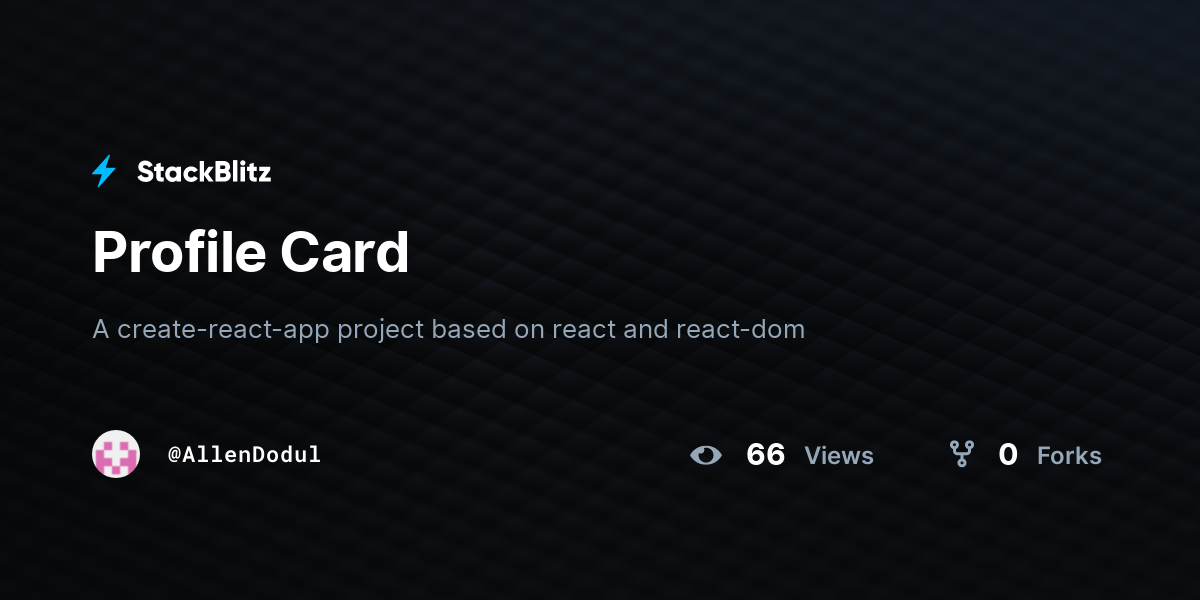 Profile Card - StackBlitz