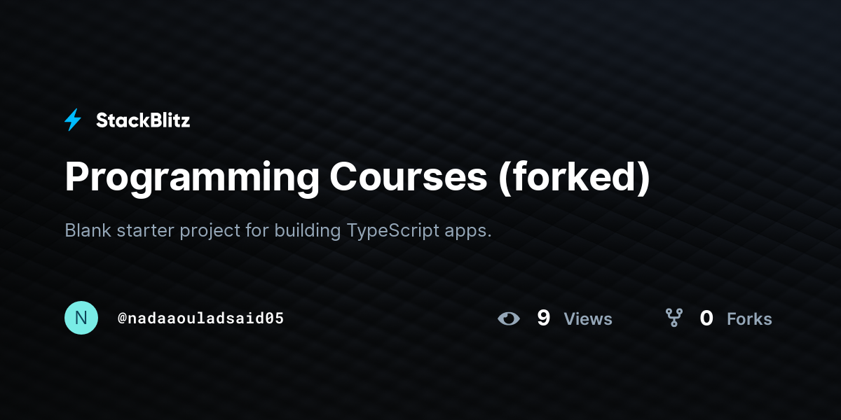 Programming Courses (forked) - StackBlitz