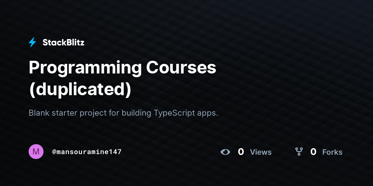 Programming Courses (duplicated) - StackBlitz