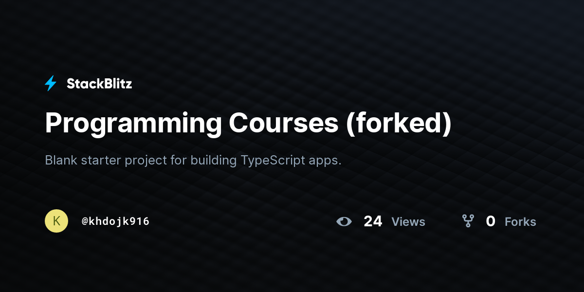Programming Courses (forked) - StackBlitz