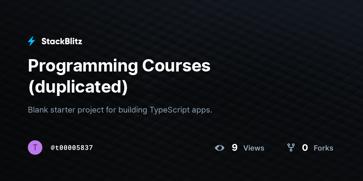 Programming Courses (duplicated) - StackBlitz
